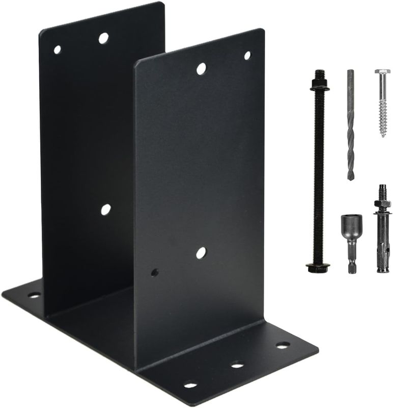 Ağır Güçlü Siyah Toz Kaplı Metal Post Anchor Deck Çit Pergolas Veranda ...